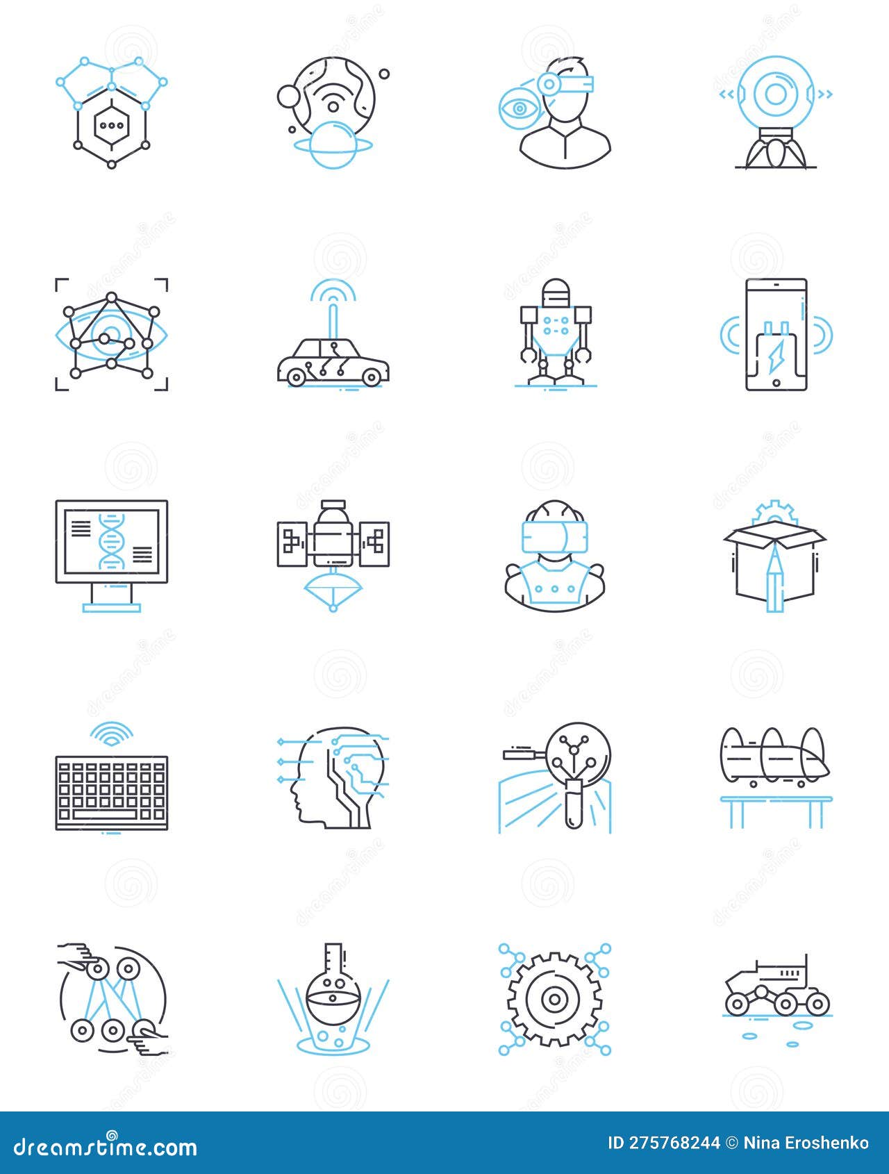 Web Programming Linear Icons Set Html Css Javascript Jquery Bootstrap Angular React Line