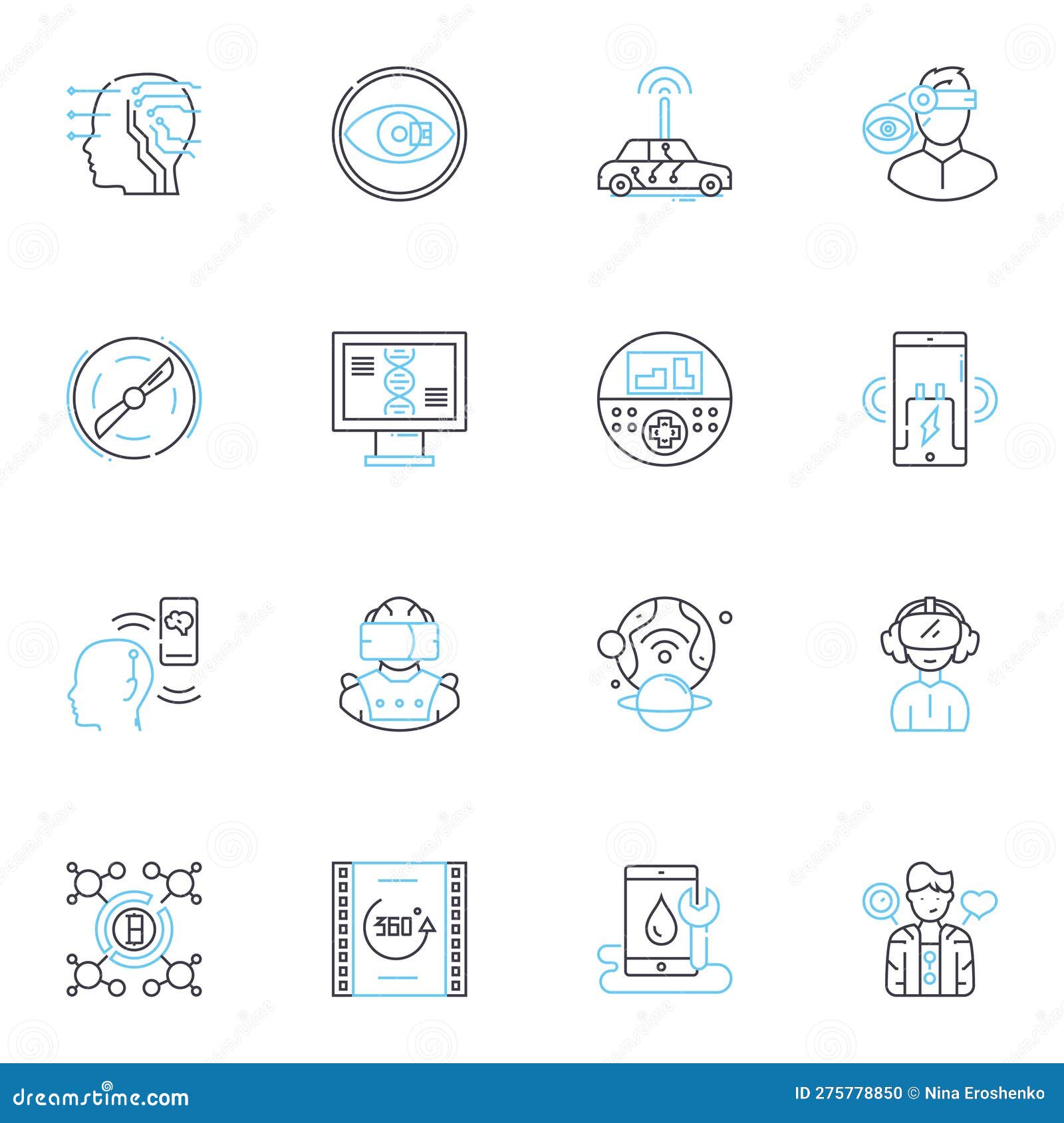 Web Programming Linear Icons Set Html Css Javascript Jquery Bootstrap Angular React Line