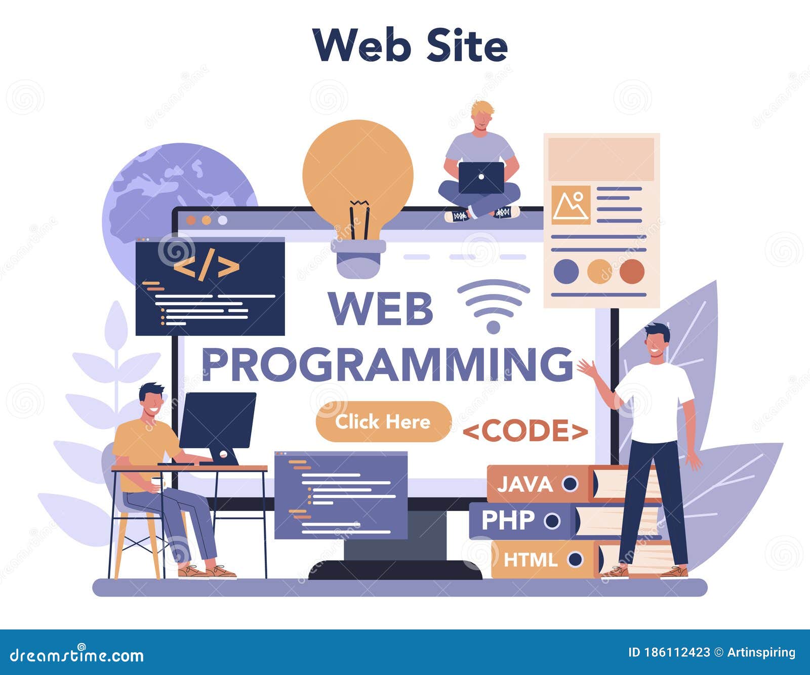 Web Programming Online Service Or Platform Coding Testing Stock Vector Illustration Of