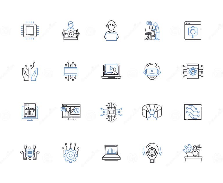 Web Programming Outline Icons Collection Web Programming Html Css Javascript Ajax Xml