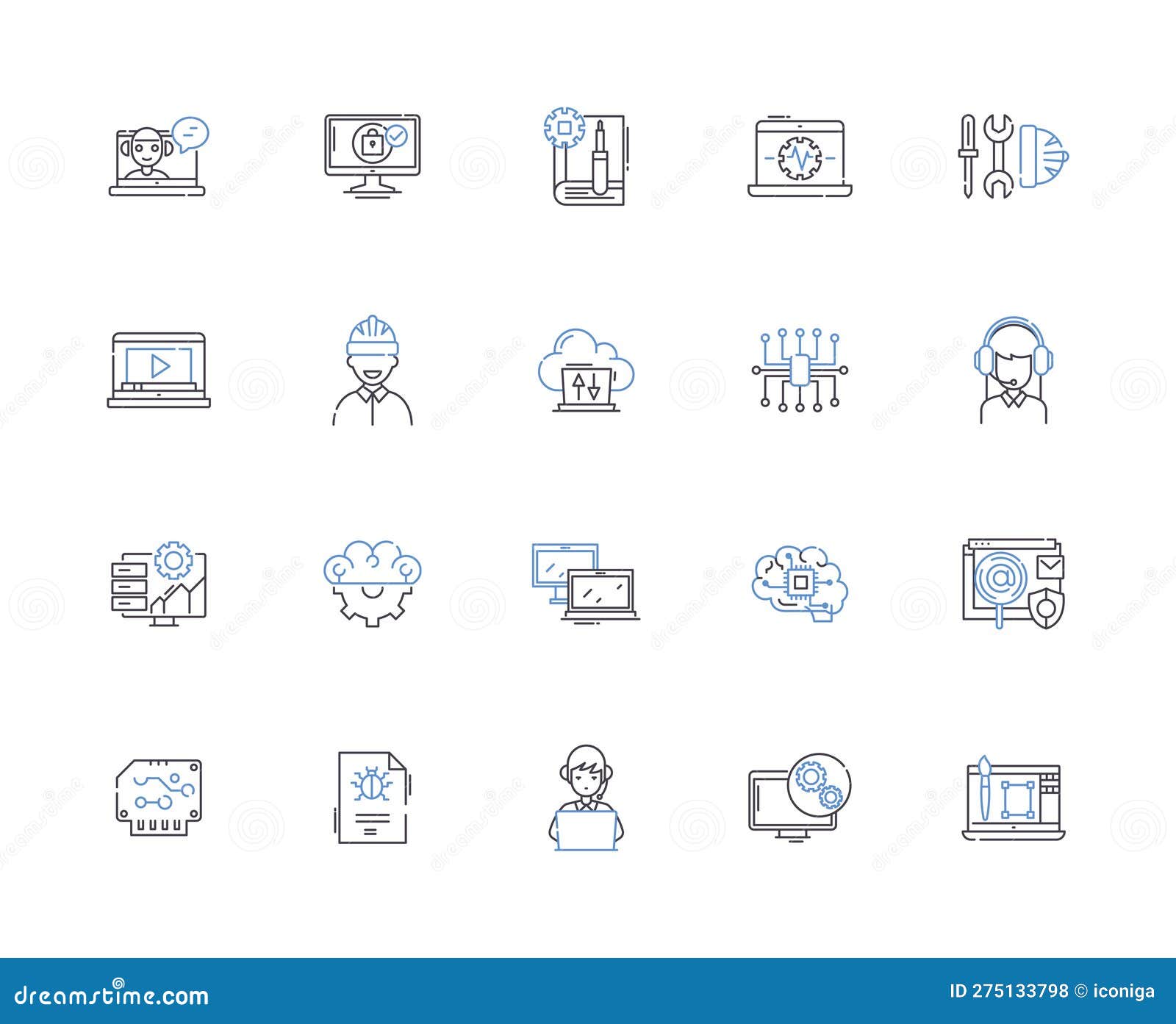 Web Programming Outline Icons Collection Web Programming Html Css Javascript Ajax Xml