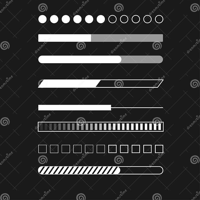 Web Progress Status Load Data Upload Bar Digital Symbol Download Buffer Page Indication Concept ...