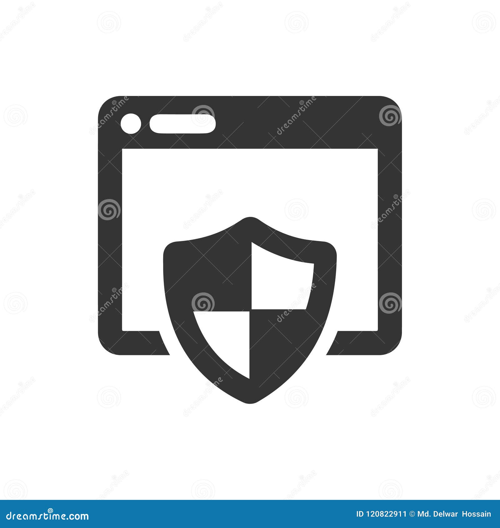 Web Protection Icon stock vector. Illustration of internet - 120822911