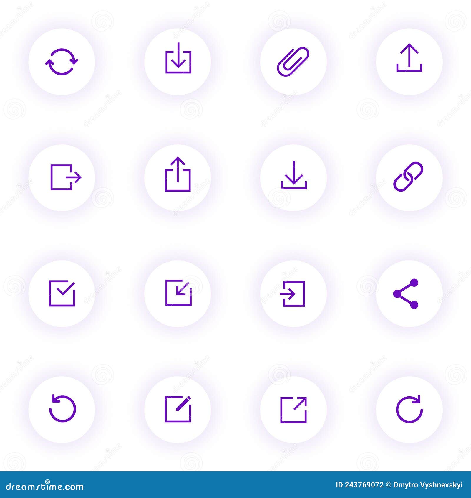 Web Purple Color Vector Icons Stock Vector - Illustration of simple ...