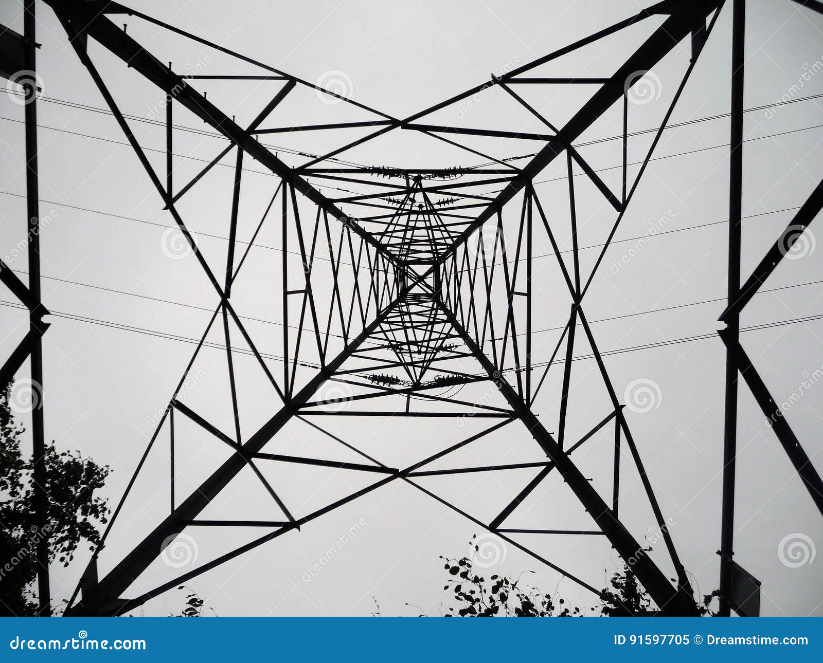 Web of the Pylon stock image. Image of cables, grey, pylon - 91597705