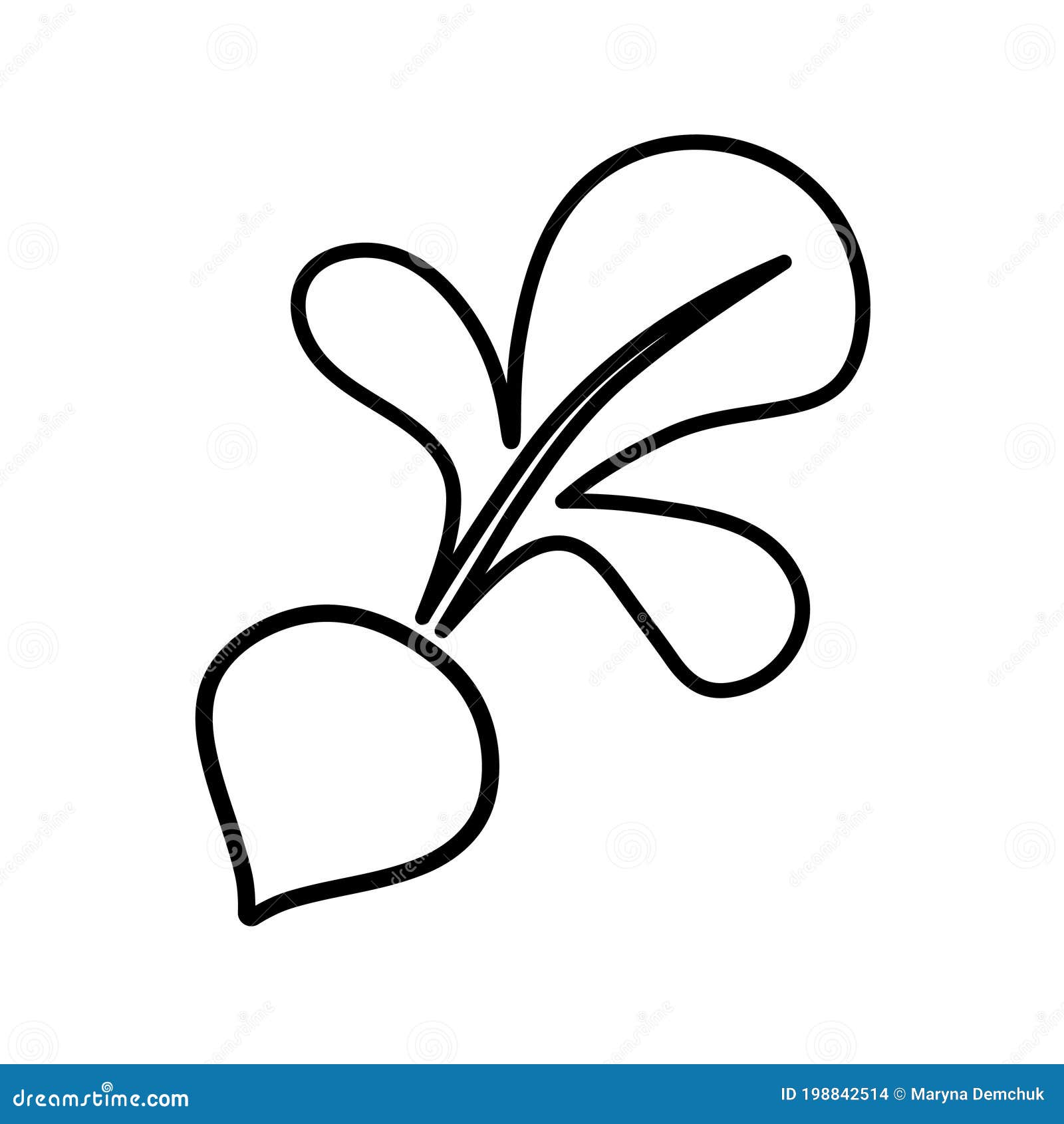 Radish Vector Outline Illustration in Minimalistic Style Stock Vector ...