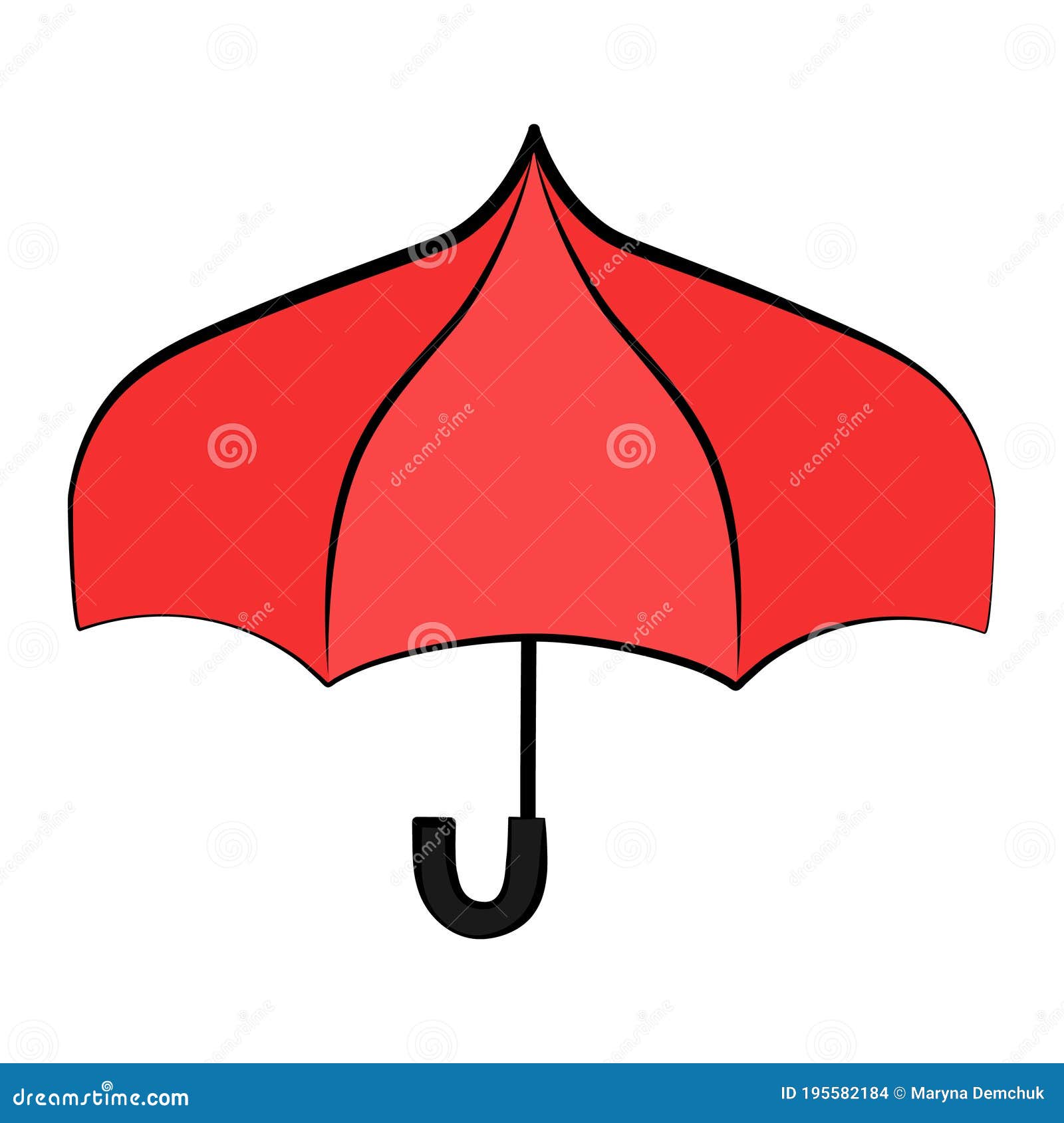 Red Umbrella Vector Icon Llustration Stock Vector - Illustration of ...