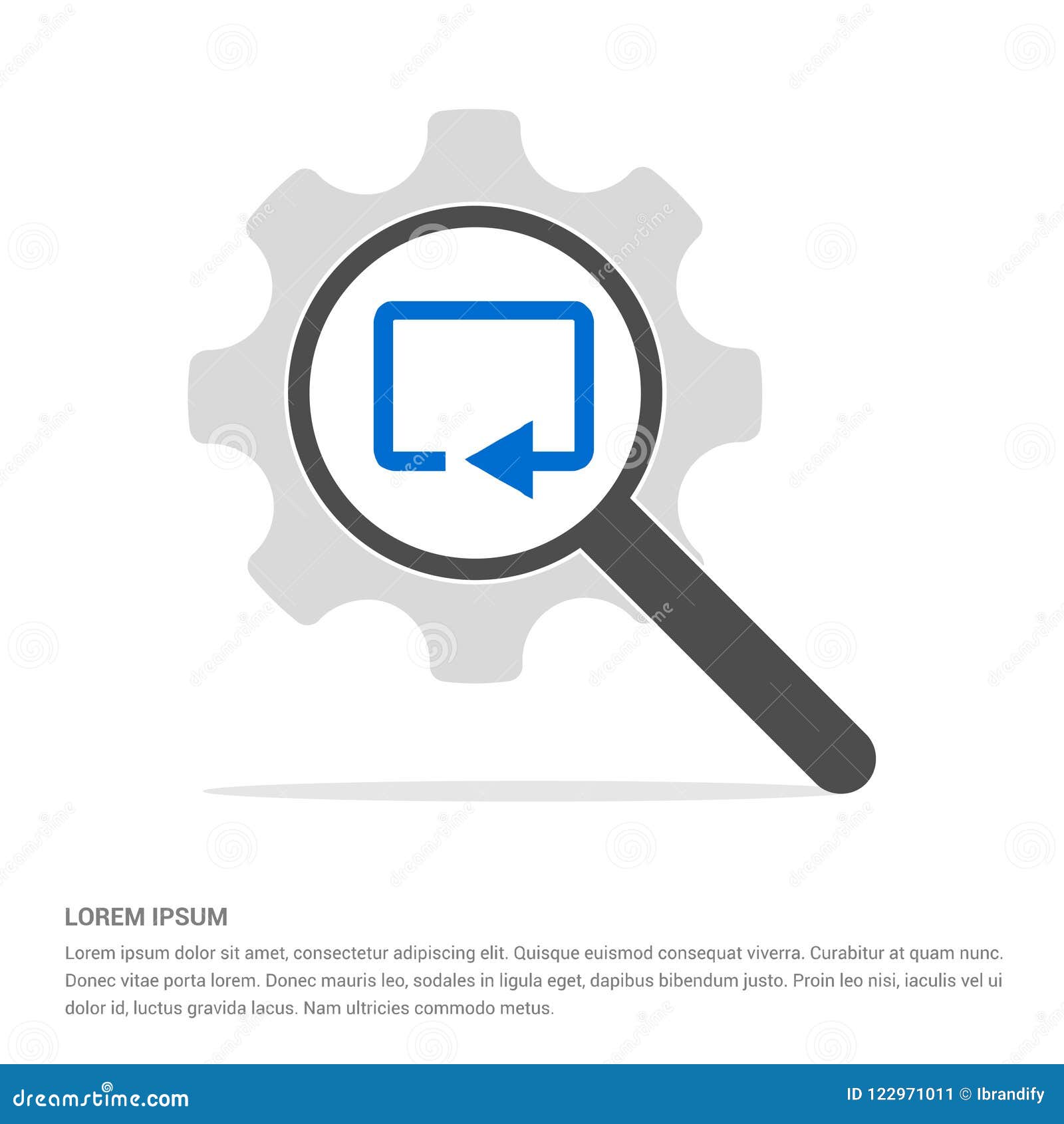 Web Refresh Icon Search Glass with Gear Symbol Icon Template Stock ...