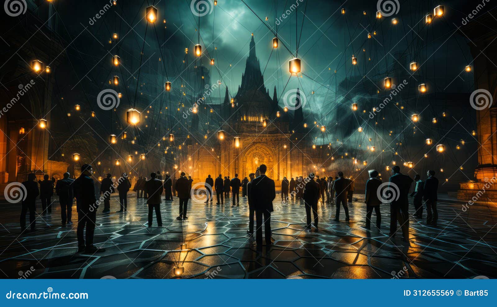 Web of Relationships Illustrated Network Connecting Various People ...