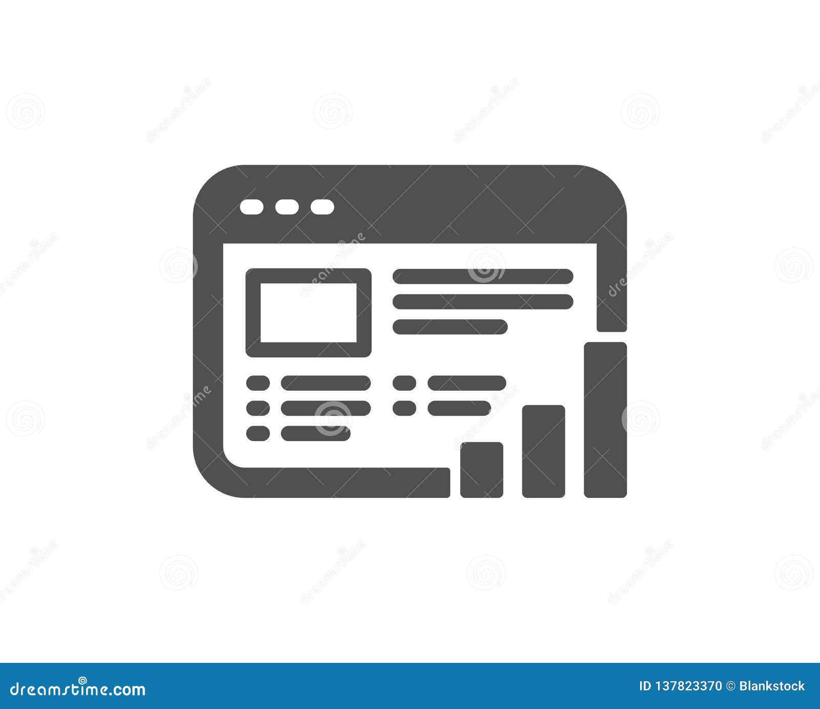 Web Report Icon. Column Graph Sign. Vector Stock Vector - Illustration ...