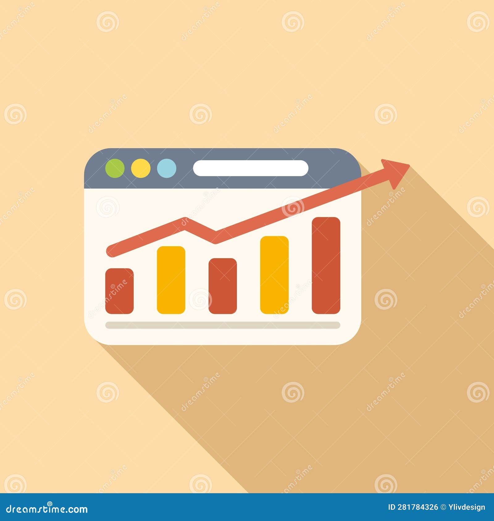 Web Report Icon Flat Vector. Chart Data Stock Illustration ...