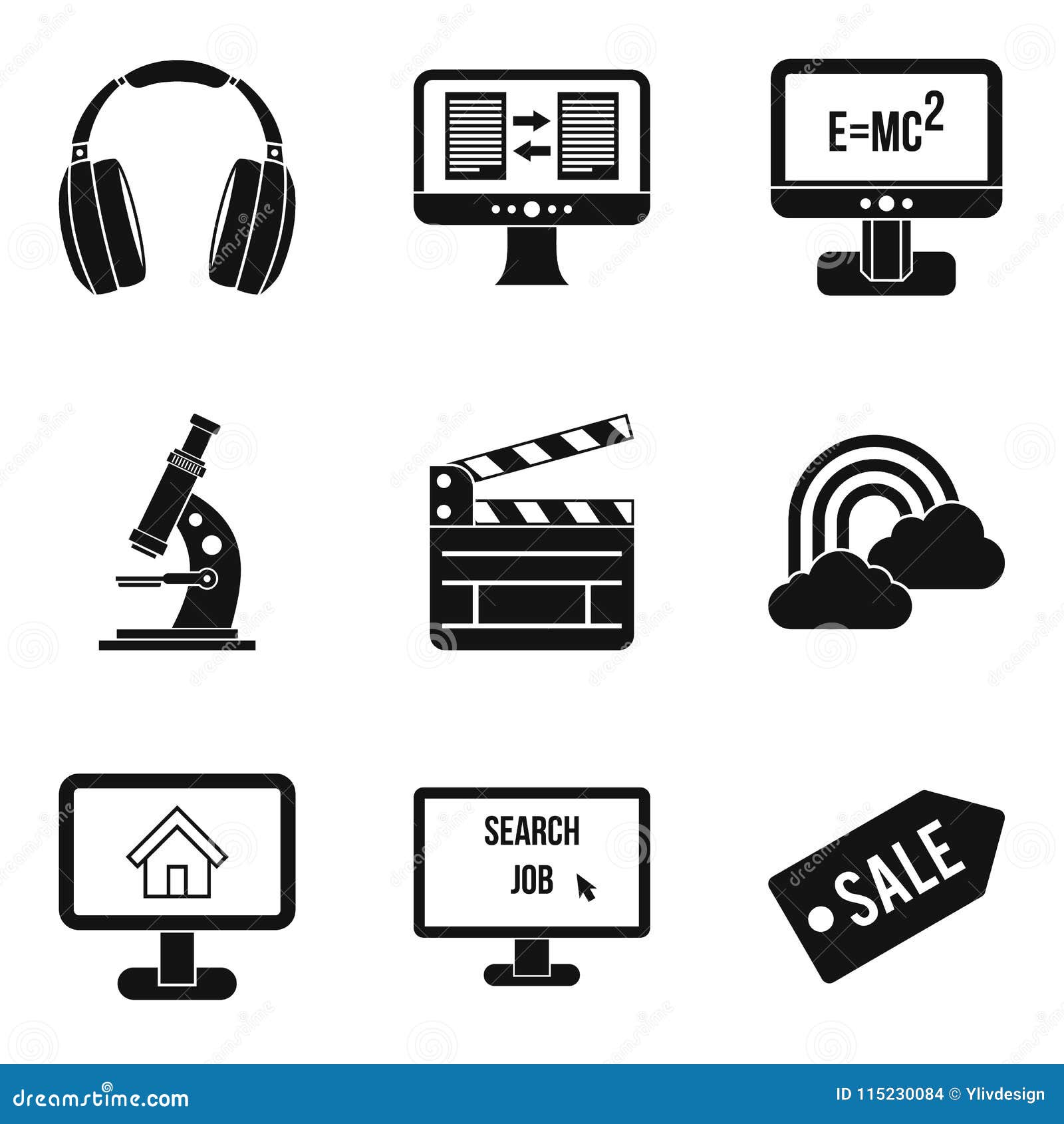 Web Resources Icons Set, Simple Style Stock Vector - Illustration of ...