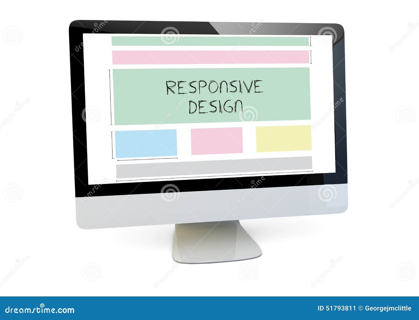 Web Responsive Design Computer Stock Illustration - Illustration of ...