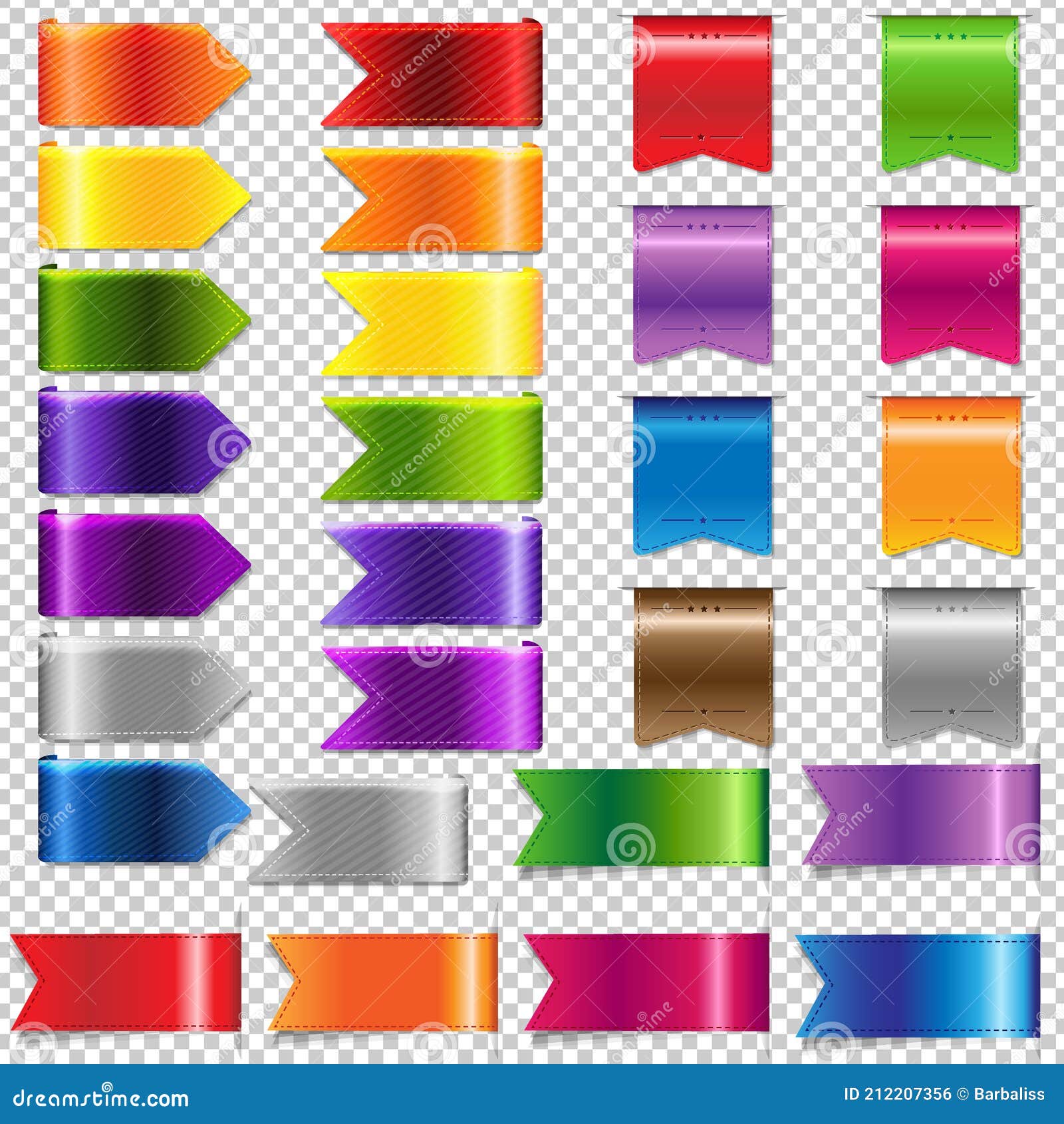 Web Ribbon Big Set stock vector. Illustration of percent - 212207356