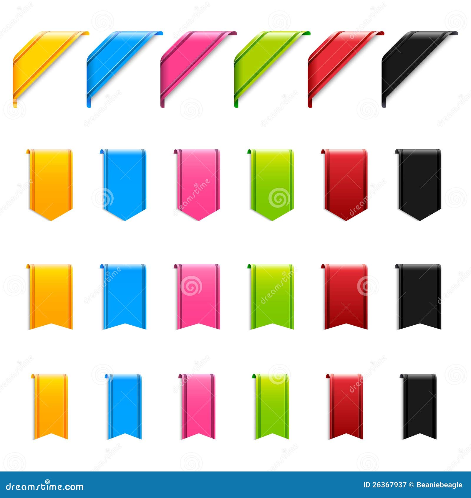 Web Ribbons stock vector. Illustration of graphic, green - 26367937