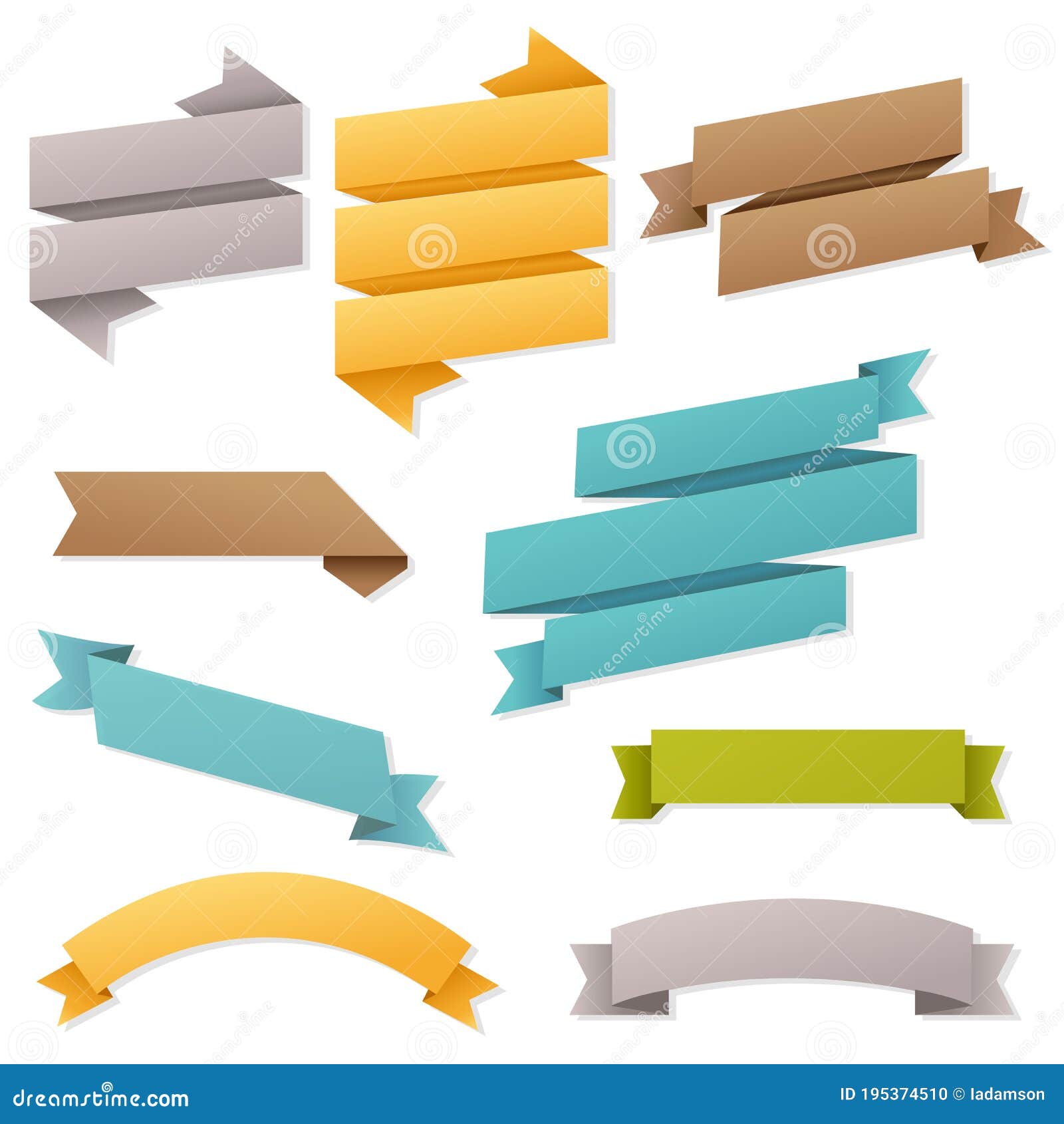 Web Ribbons Set stock vector. Illustration of print - 195374510
