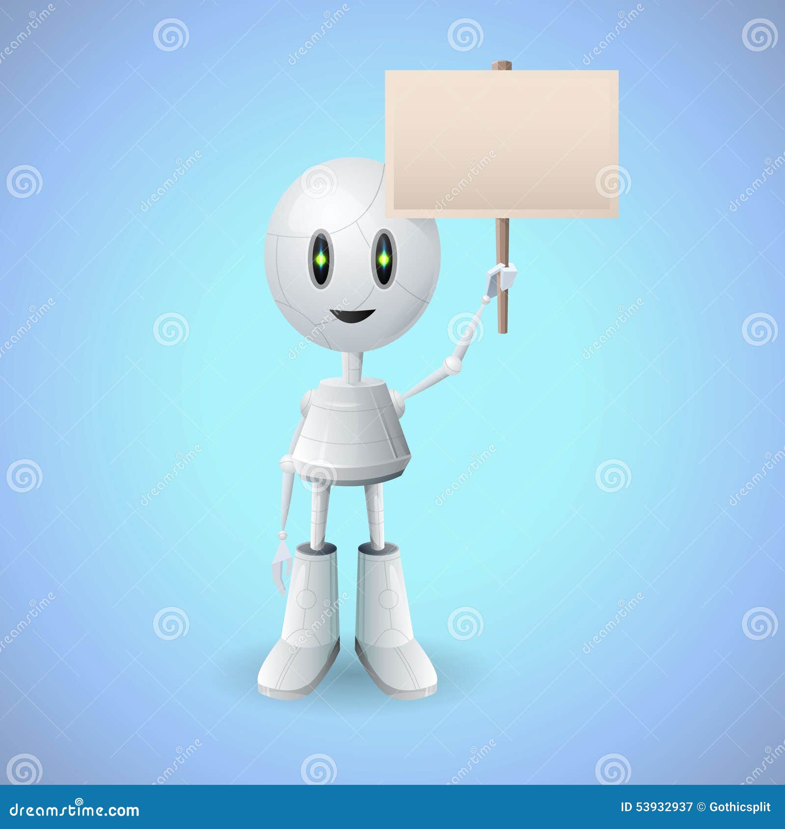 Web robot holding sign stock vector. Illustration of graphic - 53932937