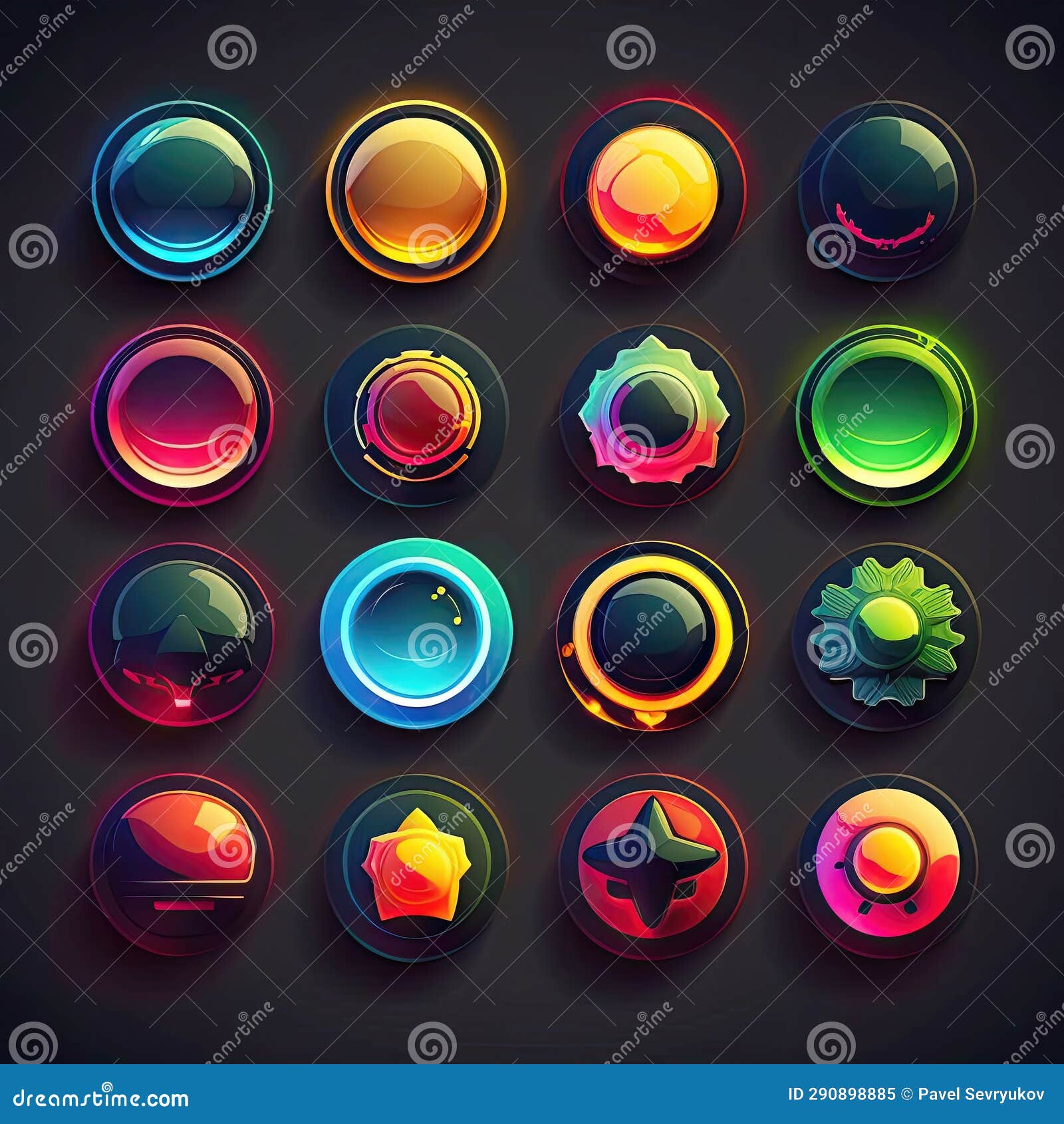 Web Round Game Button Ai Generated Stock Illustration - Illustration of ...