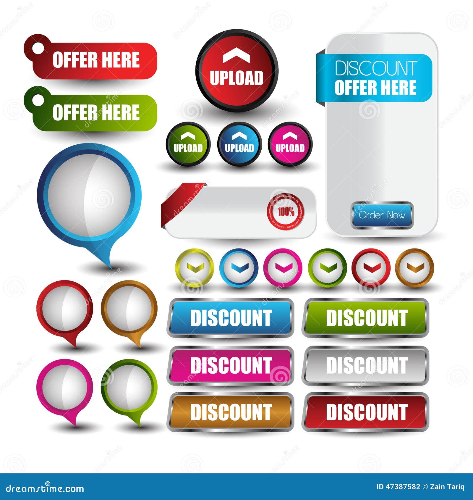 Web Sale or Discount Banner for Web with Buttons Stock Vector ...