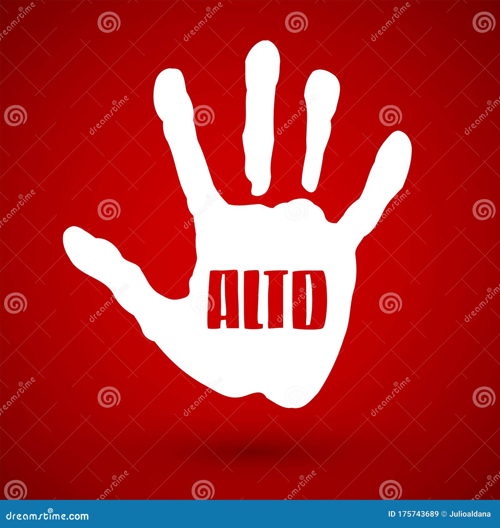 Alto, Stop Spanish Text Hand Vector Illustration. Stock Vector ...
