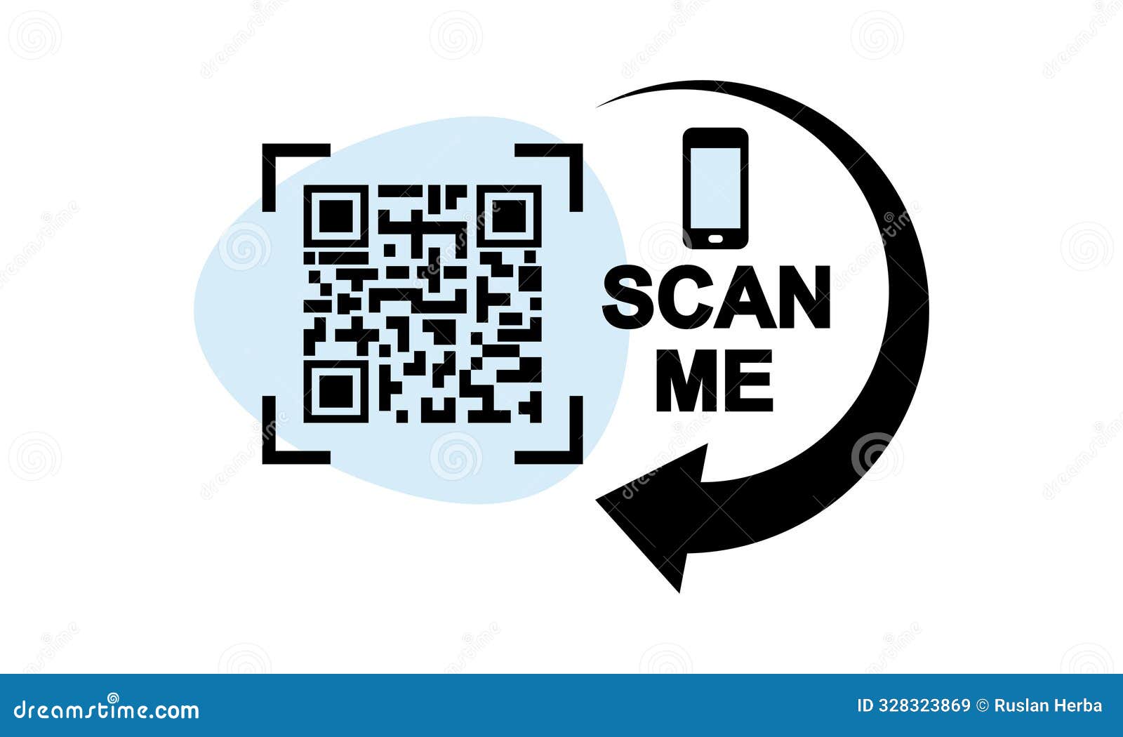 Scan QR Code from Smartphone. Scan Me Stock Illustration - Illustration ...