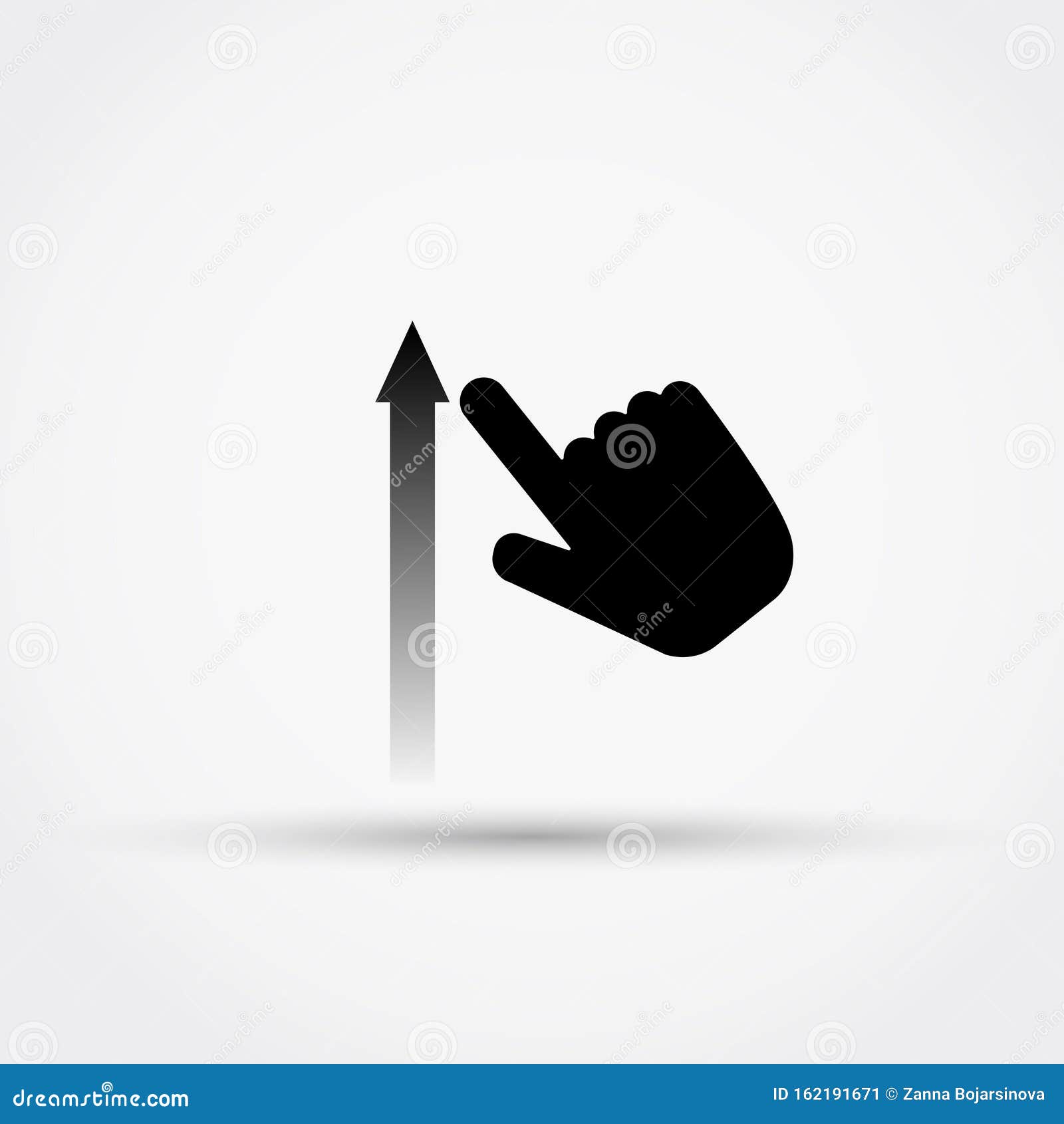 Screen swipe up icon stock vector. Illustration of computer - 162191671