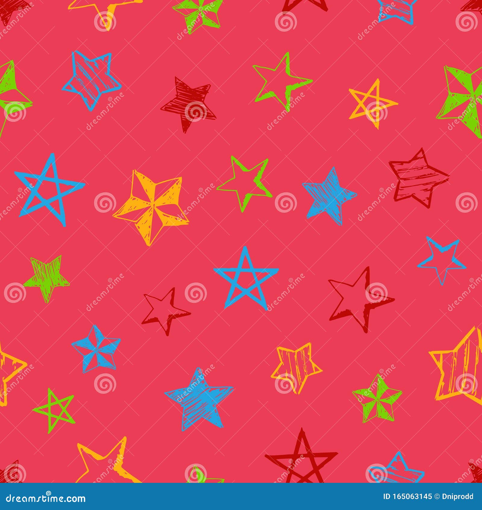 Seamless Background of Doodle Stars Stock Vector - Illustration of ...
