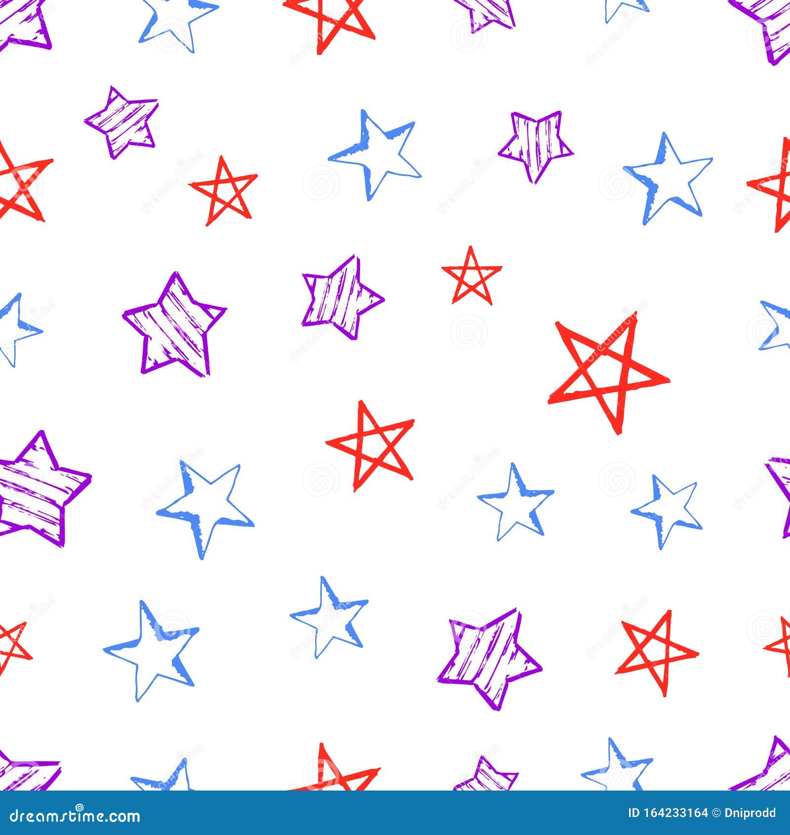 Seamless Background of Doodle Stars Stock Vector - Illustration of ...
