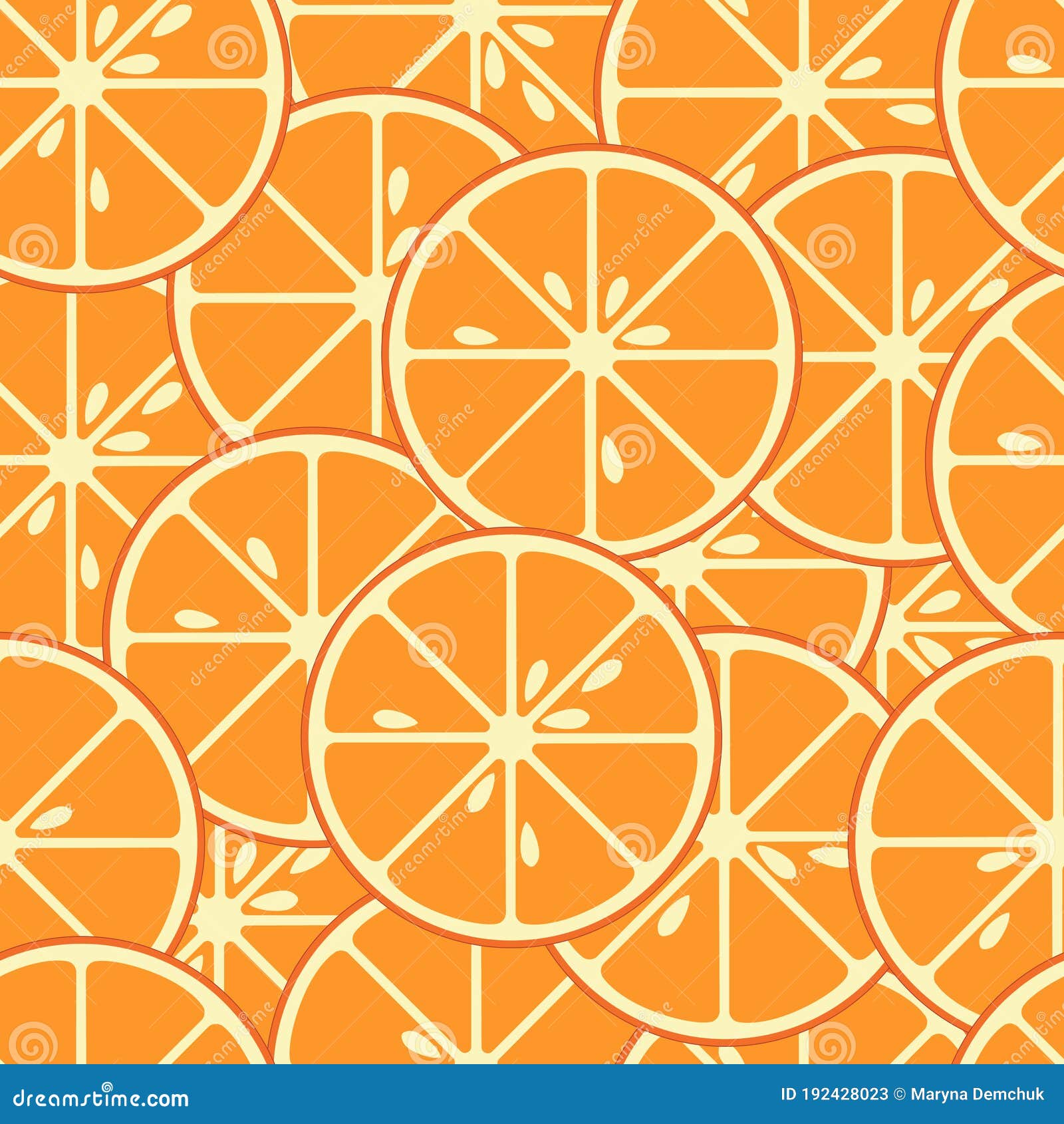 Seamless Juicy Colorful Orange Slices Vector Pattern Stock Vector ...