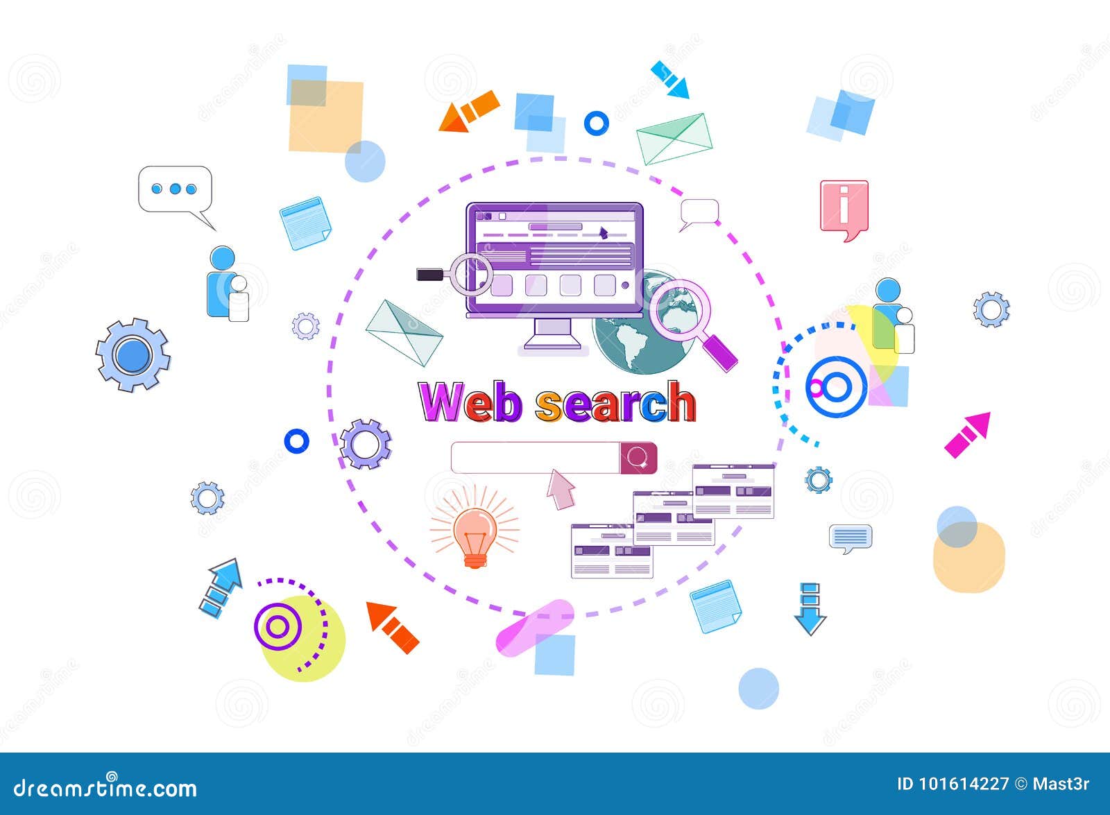 Web Search Banner Data Research Internet Concept Stock Vector ...