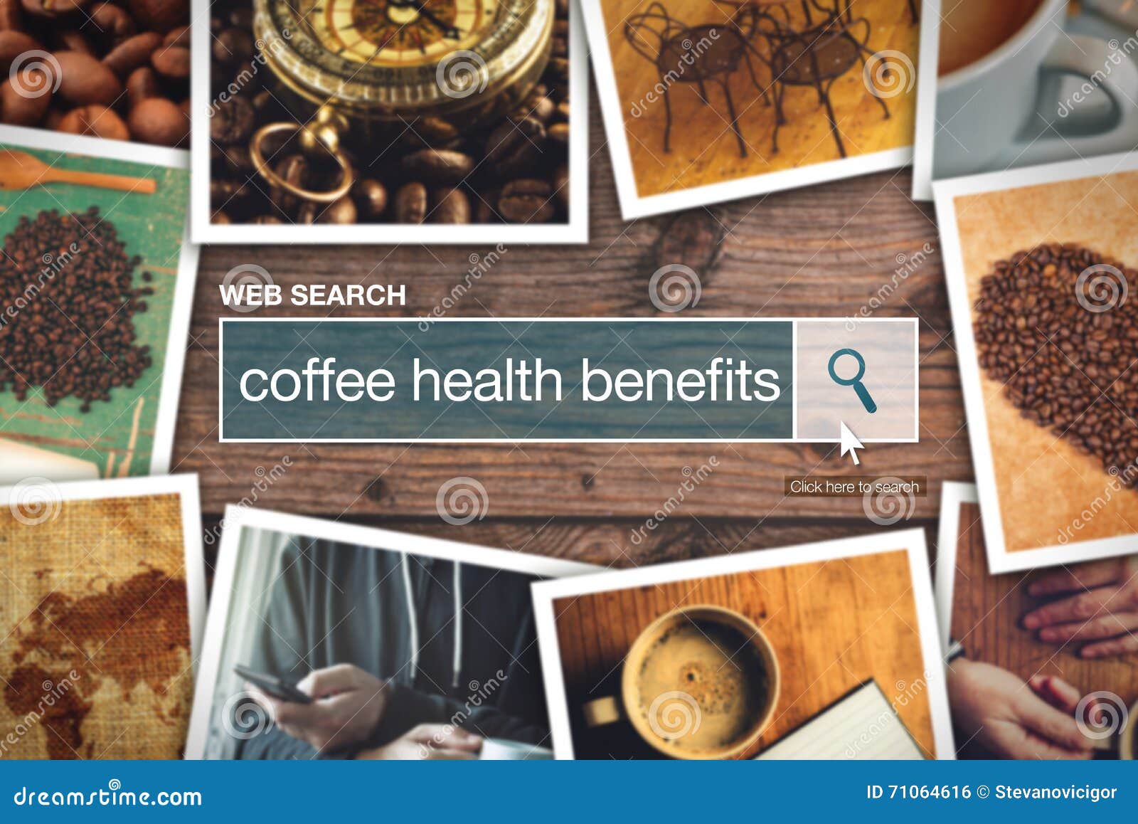Web Search Bar Glossary Term - Coffee Health Benefits Stock Photo ...