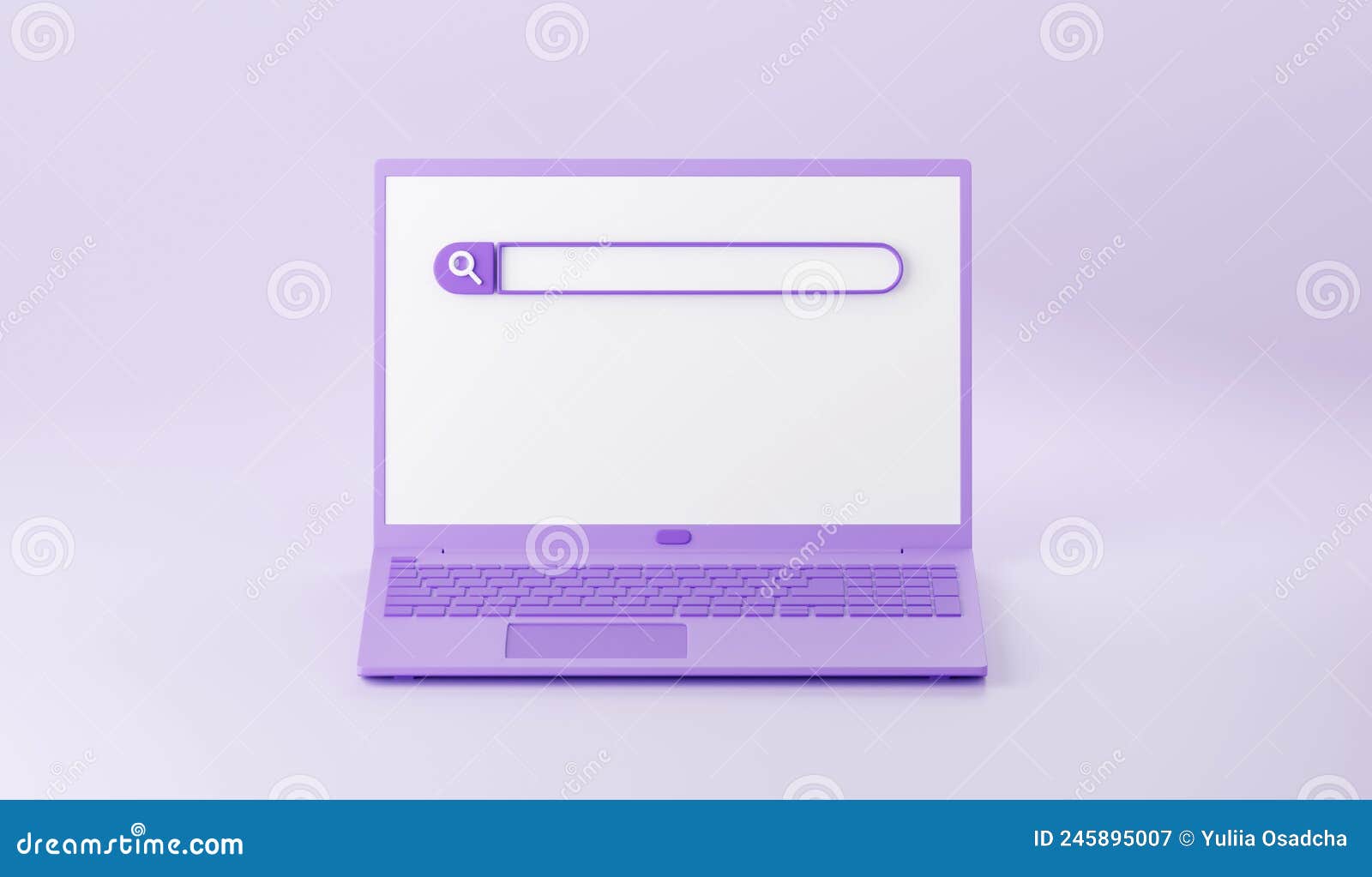 Web Search Bar on Laptop Screen 3d Render - Illustration of Website ...