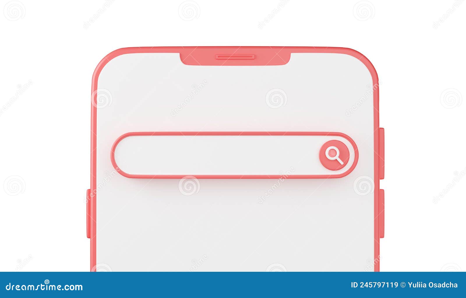 Web Search Bar on Mobile Phone Screen 3d Render - Illustration of ...