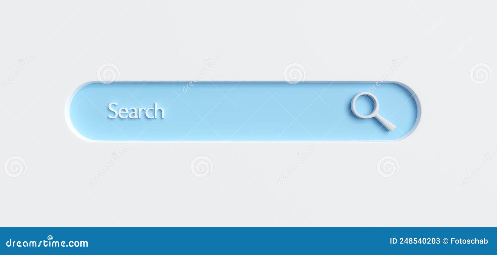 Web Search Bar on White Background. 3D Render Stock Illustration ...