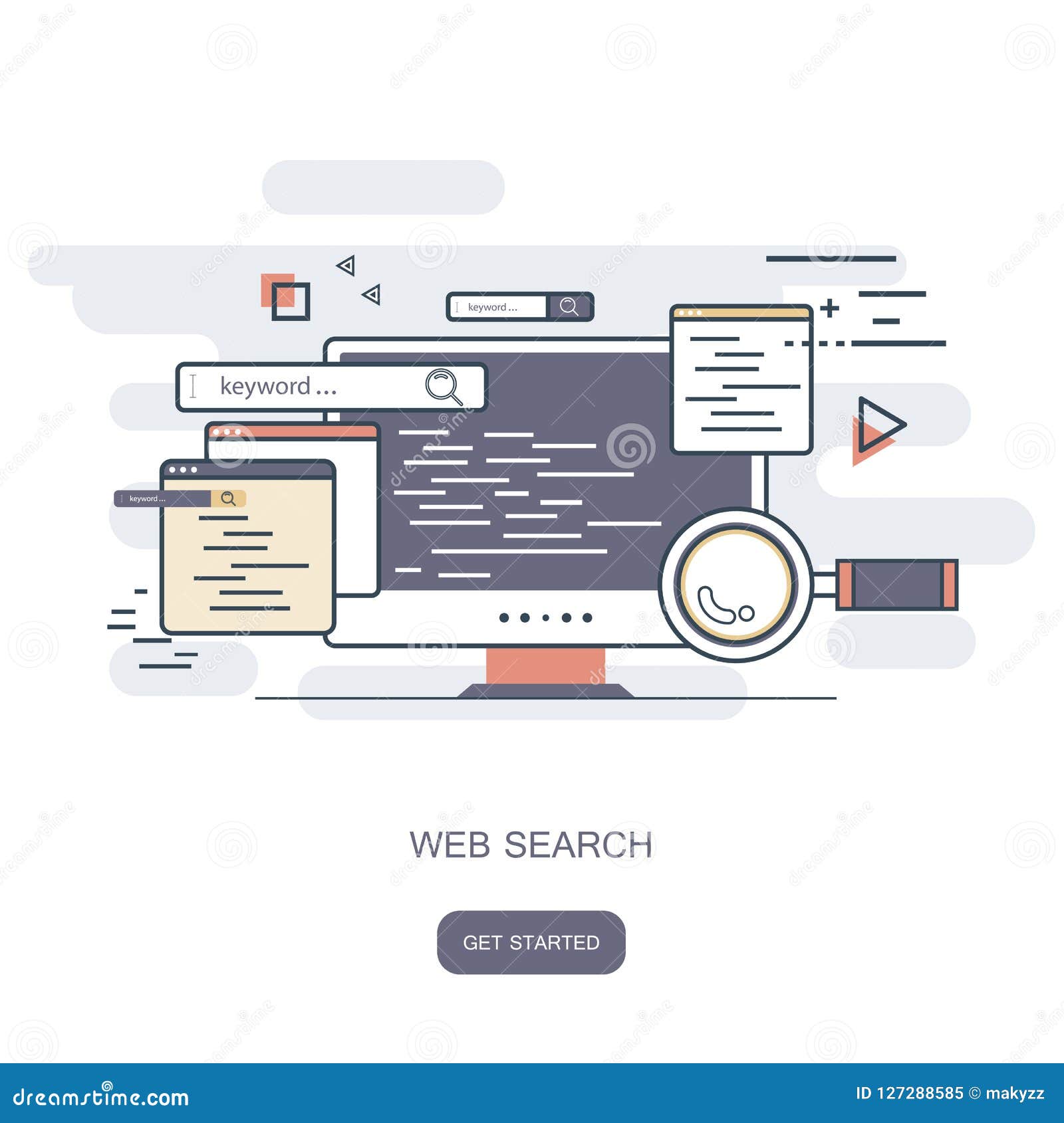 Web Search Concept. Search Engine Marketing Concept Stock Vector ...