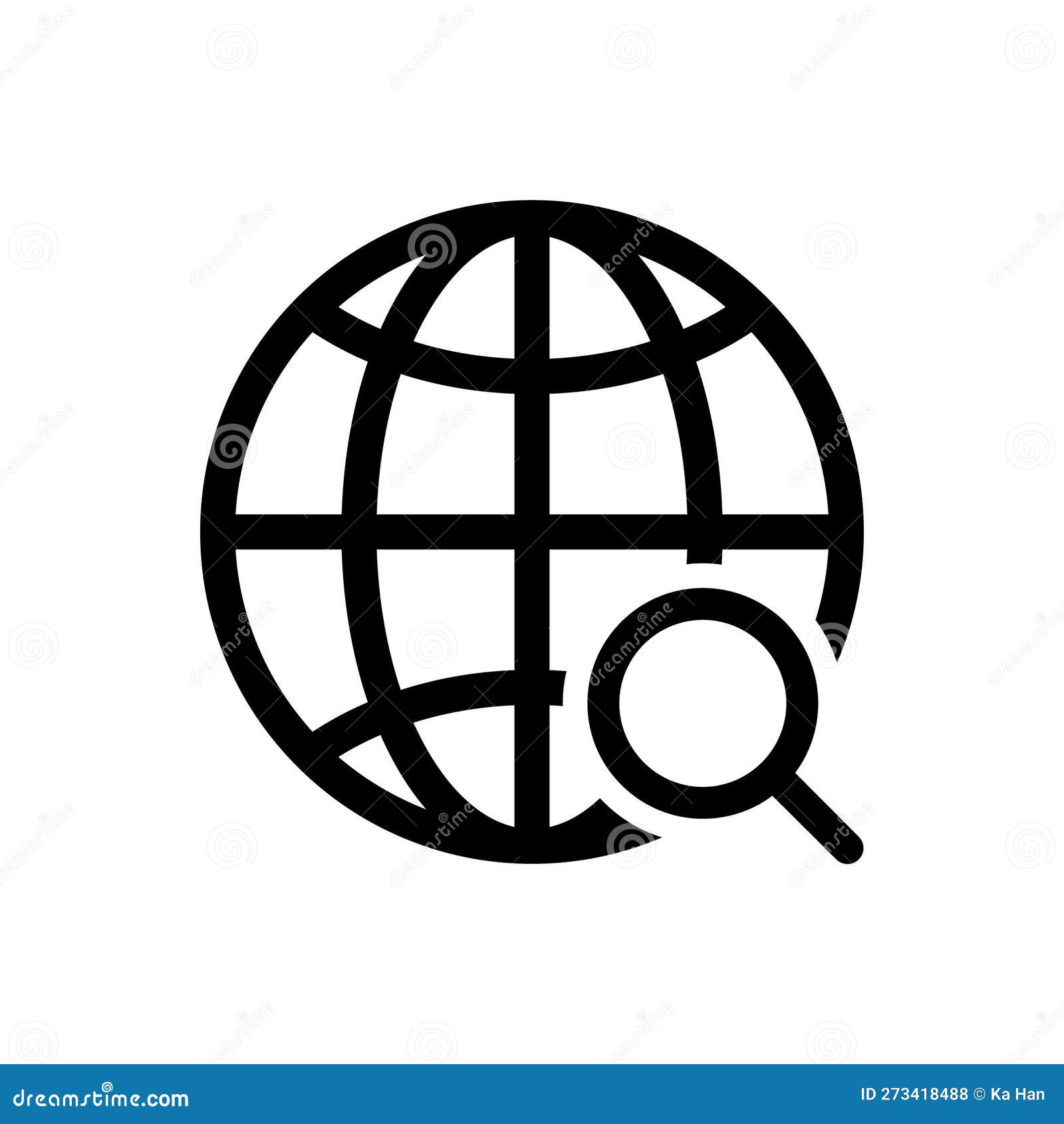Web Search Icon Vector in Flat Style Stock Vector - Illustration of ...