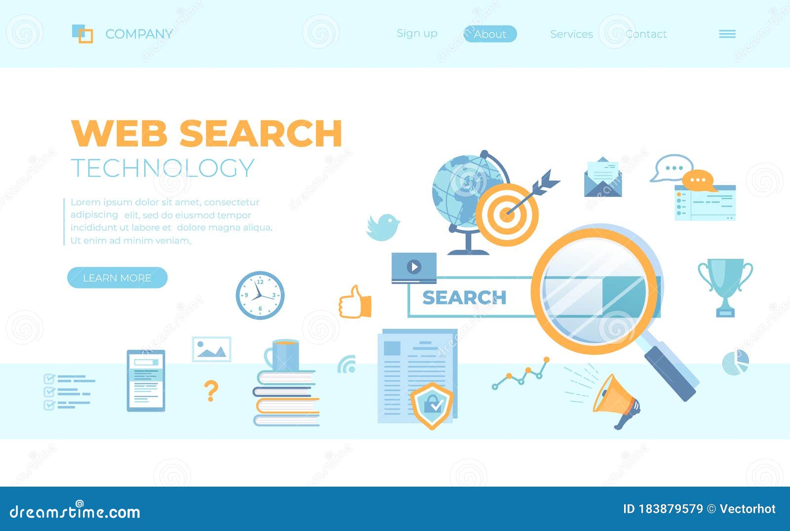 Web Search Technology, Search Engine, SEO, Data Finding. Search Bar ...