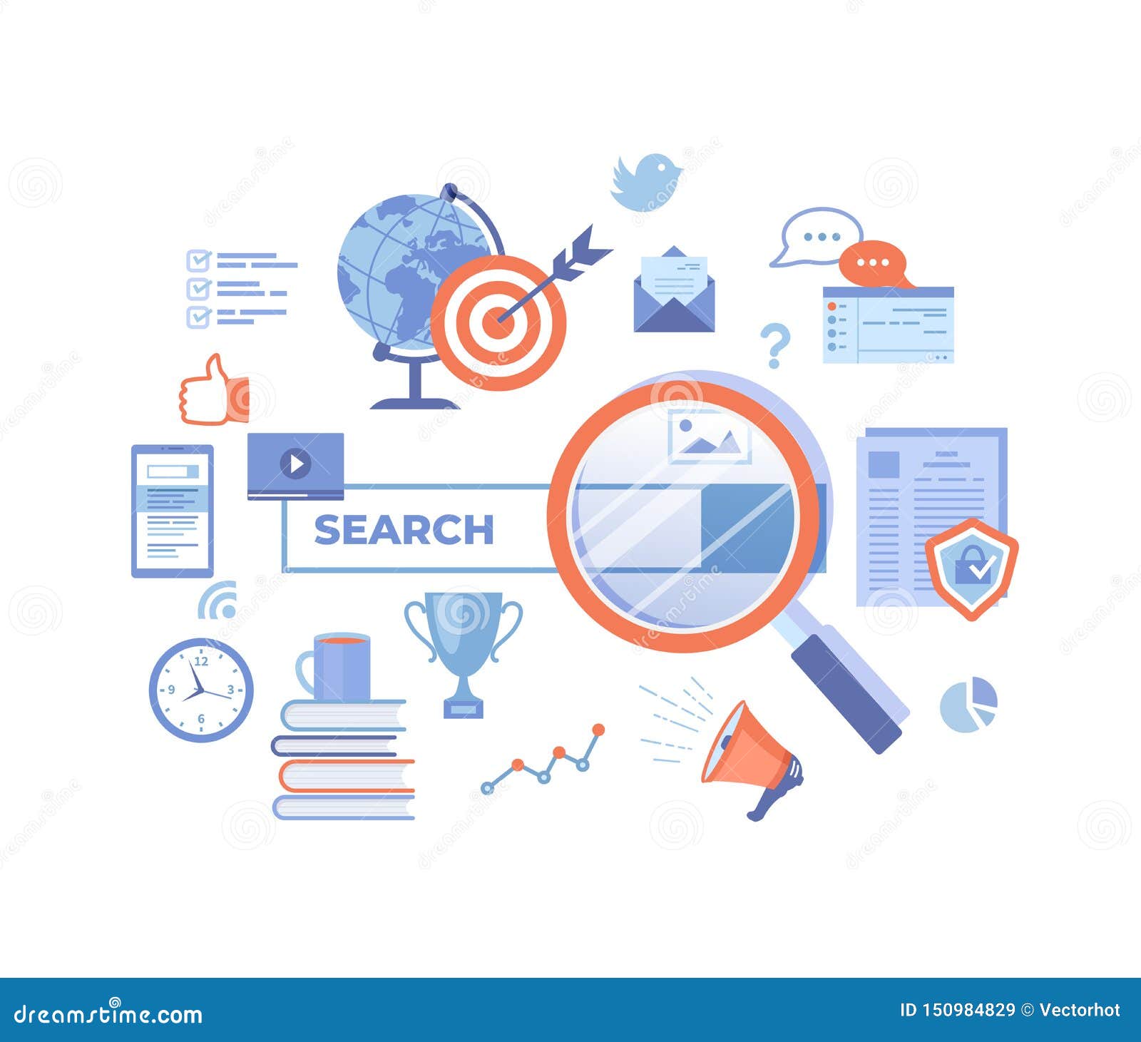 Search Bar. Web UI Elements For Browsers With Text Field And Search ...