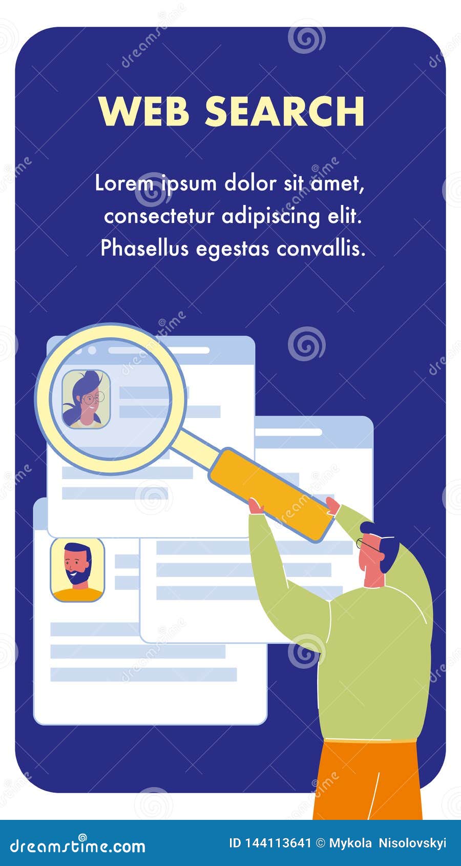 Web Search Vector Flyer Template with Text Space Stock Vector ...