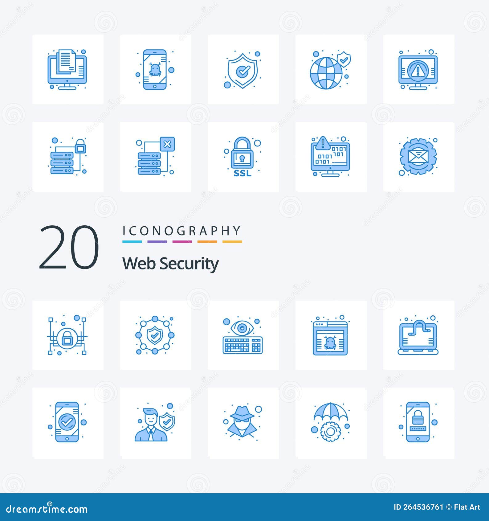 20 Web Security Blue Icon Pack Wie Computer Wurm Bakterium Hacker ...