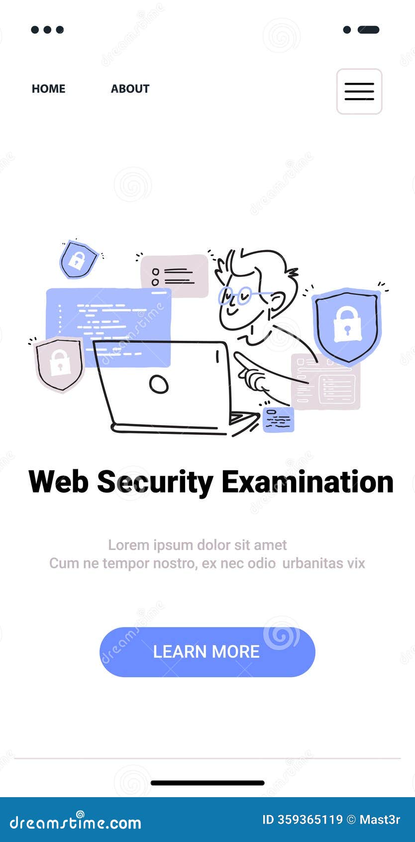 Web Security Examination Concept Person Analyzing Laptop Locks Code ...