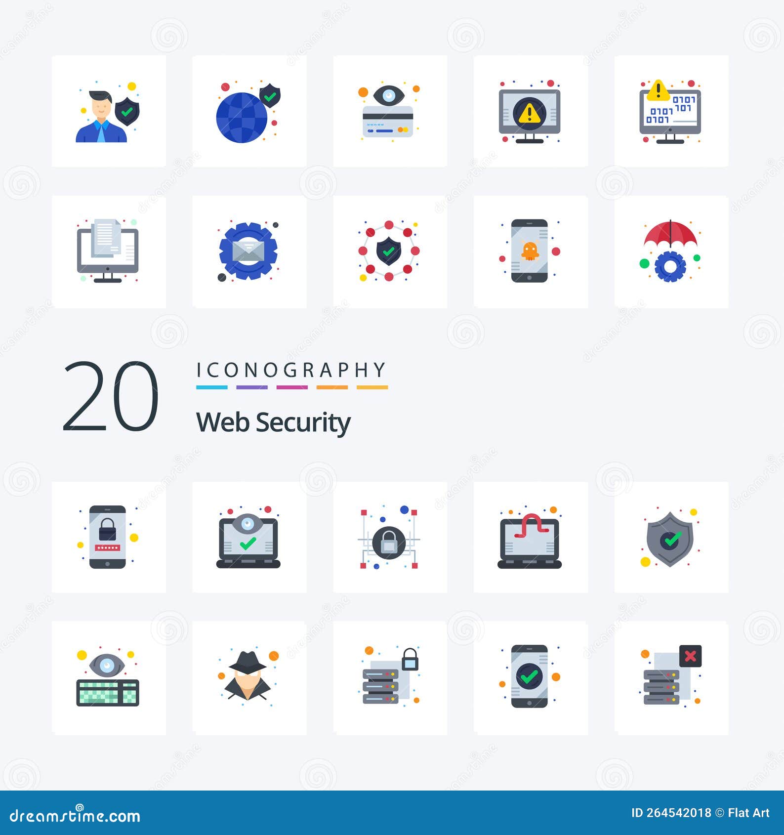 20 Web Security Flat Color Icon Pack Like Security Quarantine Views ...