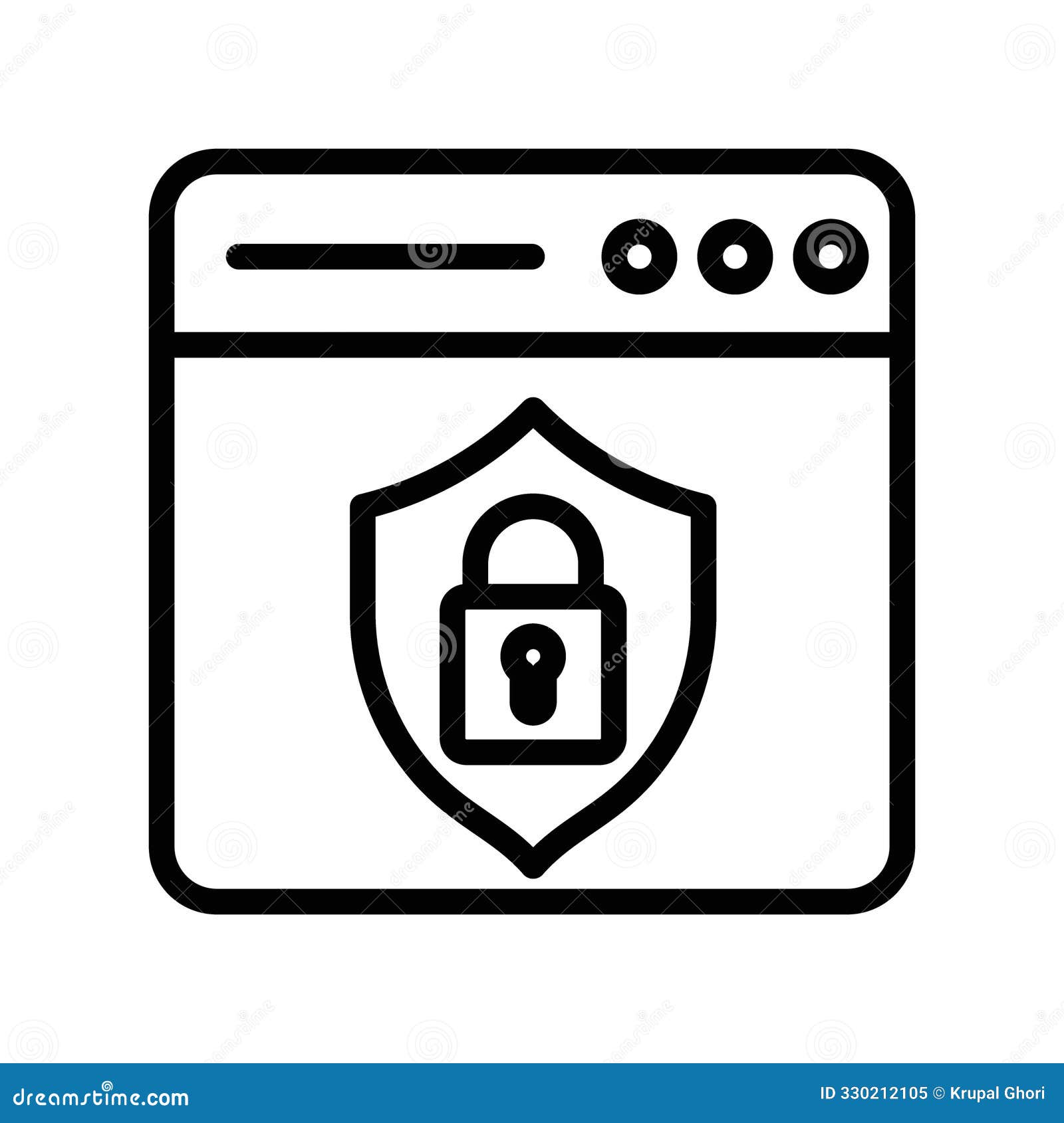 Web Security Icon Linear Logo Mark in Black and White Stock ...