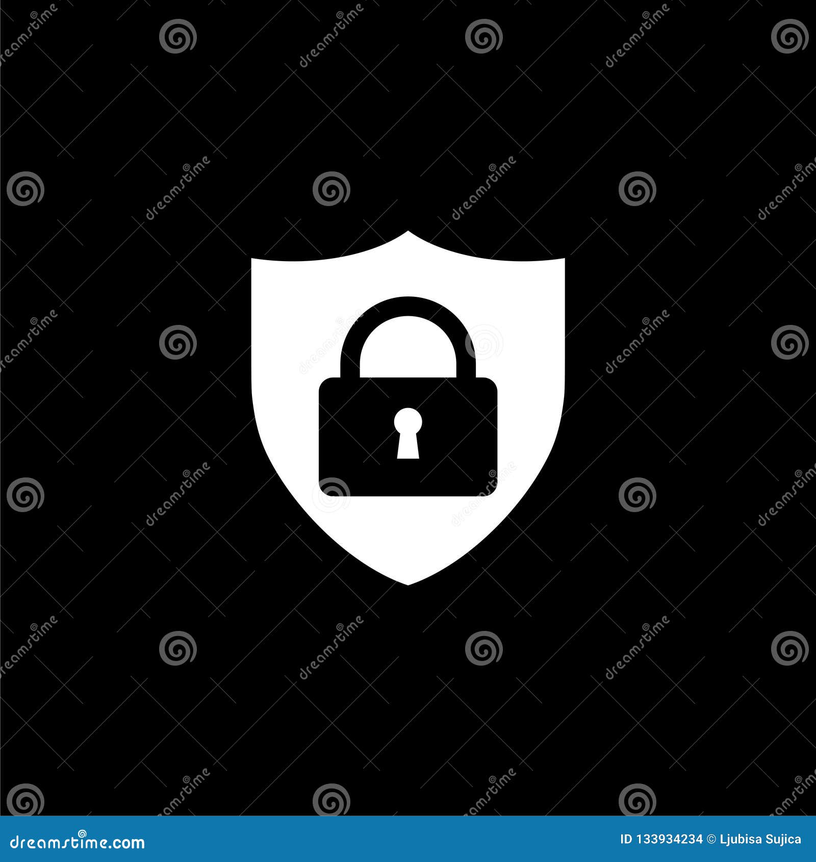 Web Security Icon Or Logo Shield, Black Shield On Dark Background Stock ...