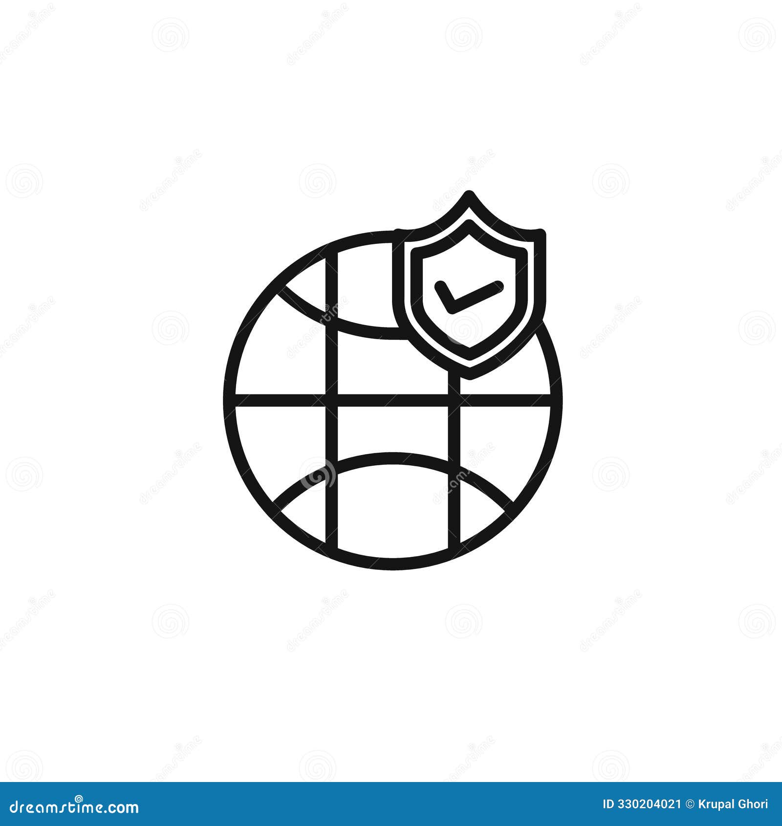 Web Security Icon Outline Collection in Black and on White Background ...