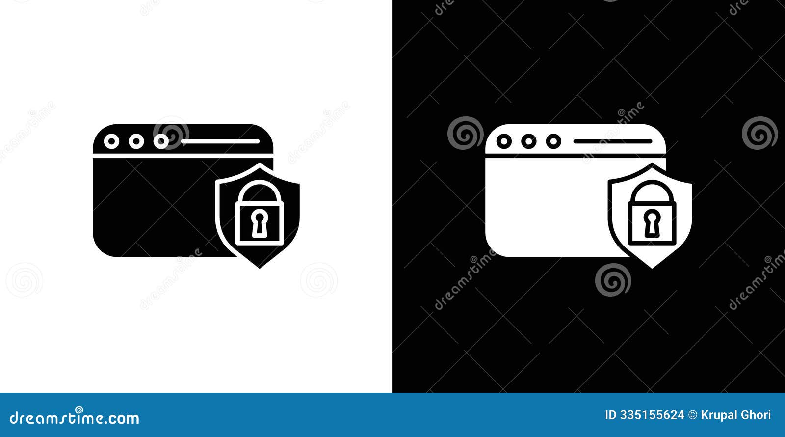Web Security Icon Outline Sign Symbol Set Stock Illustration ...