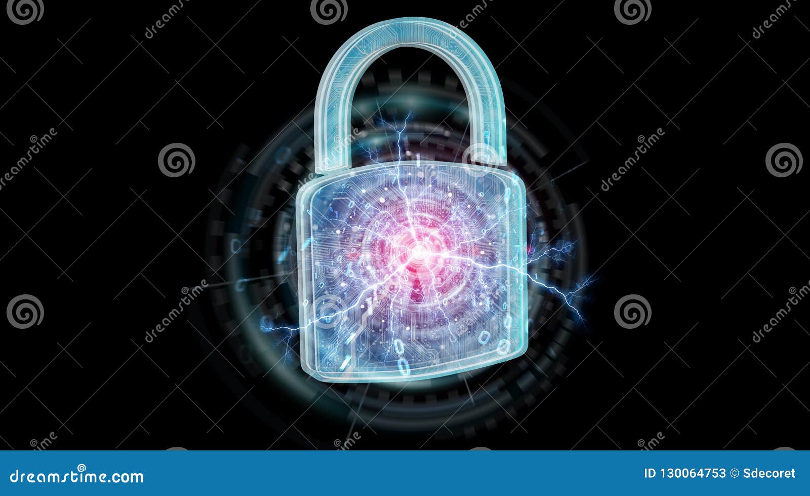 Web Security Protection Background 3D Rendering Stock Illustration ...