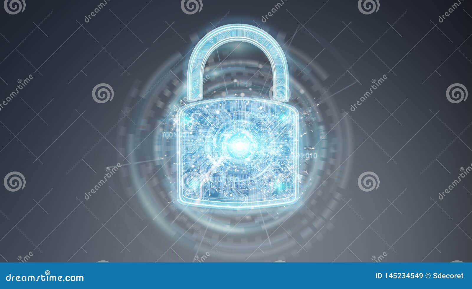 Web Security Protection Background 3D Rendering Stock Illustration ...