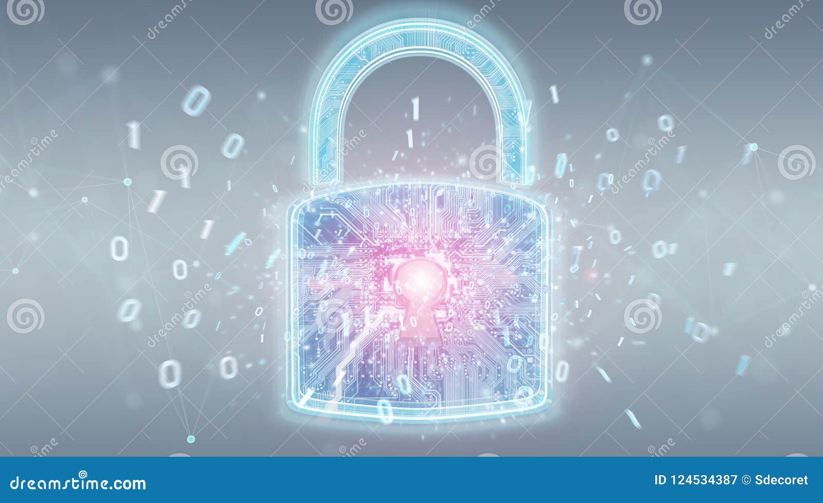 Web Security Protection Background 3D Rendering Stock Illustration ...