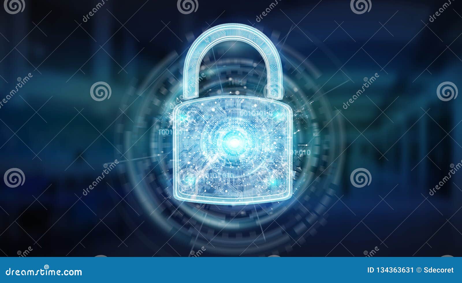 Web Security Protection Background 3D Rendering Stock Illustration ...